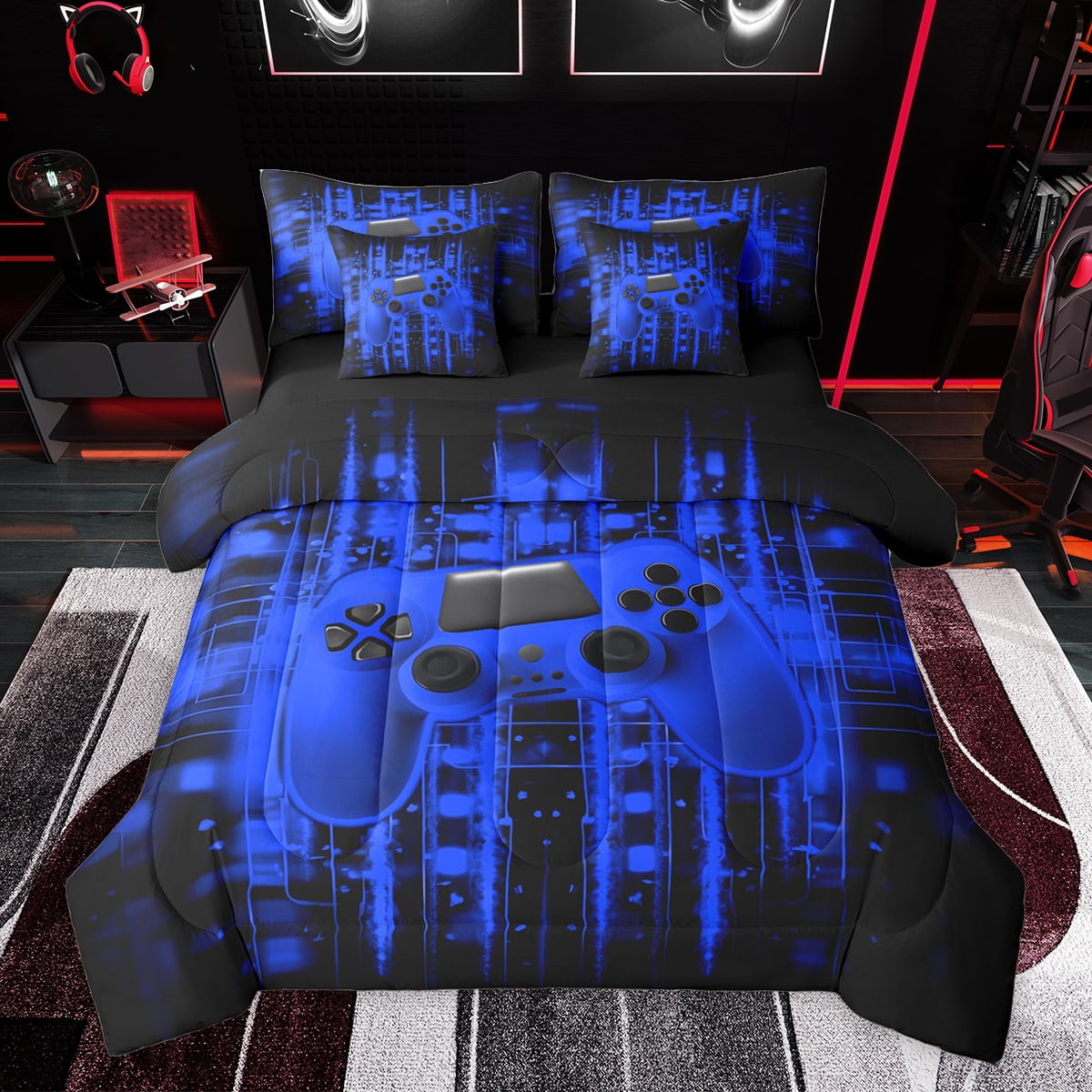 Feelyou Modern Gamepad Gamer Bedding Comforter Set 7 Pieces, Fashion ...