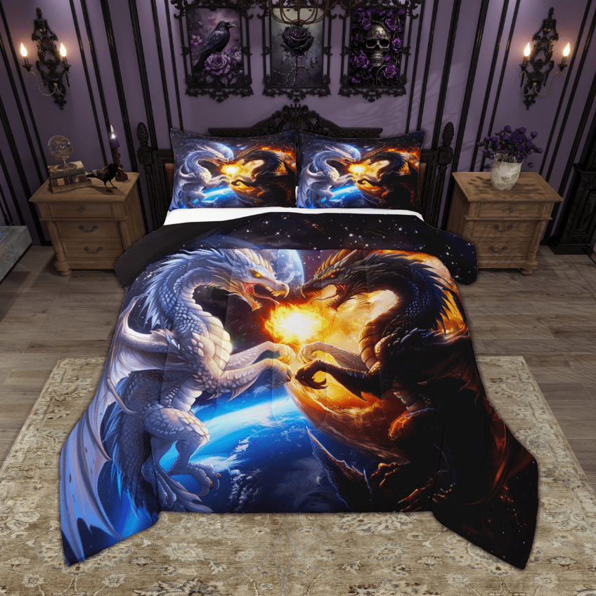 Feelyou Monster Dragon Bedding Comforter Set for Kids, Universe ...
