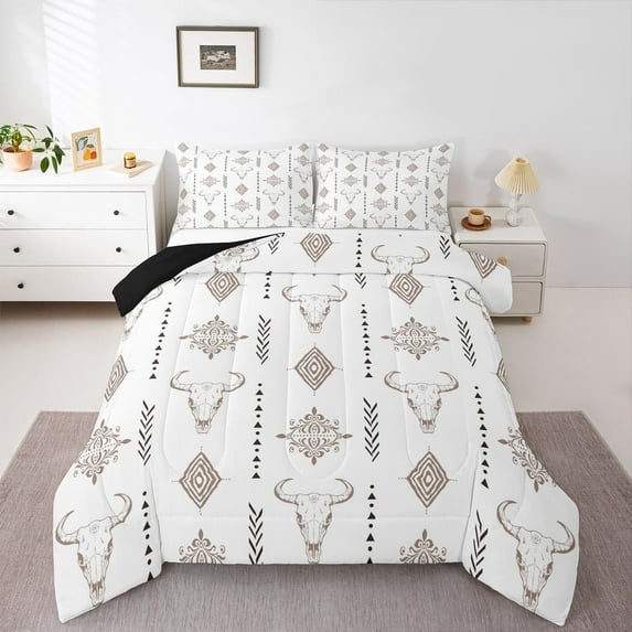 Feelyou Mystic Aztec Damask Twin Comforter Sets, Rustic Boho Skull ...
