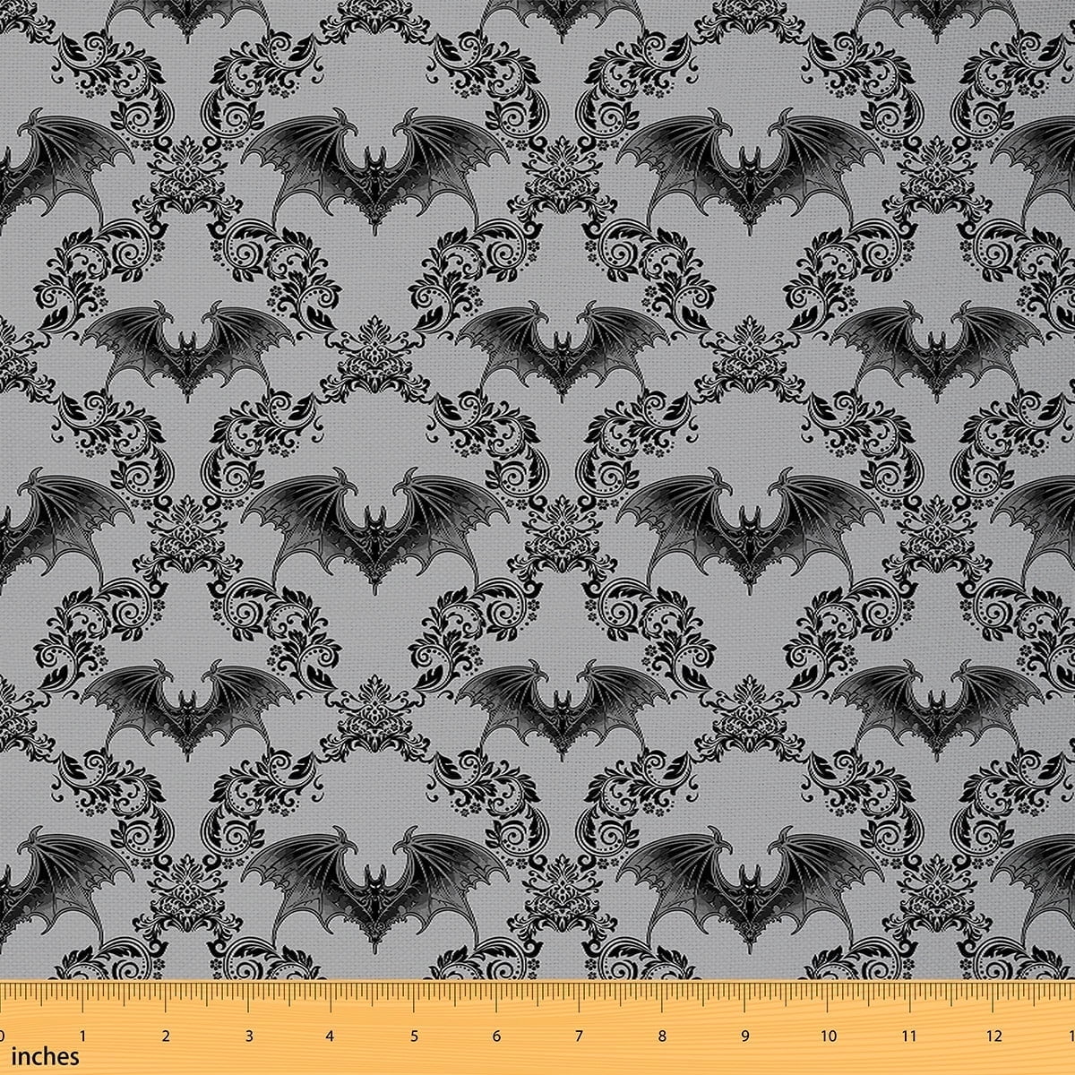 Feelyou Mystic Damask Fabric by the Yard 1 Yard for Adult, Gothic Bat ...