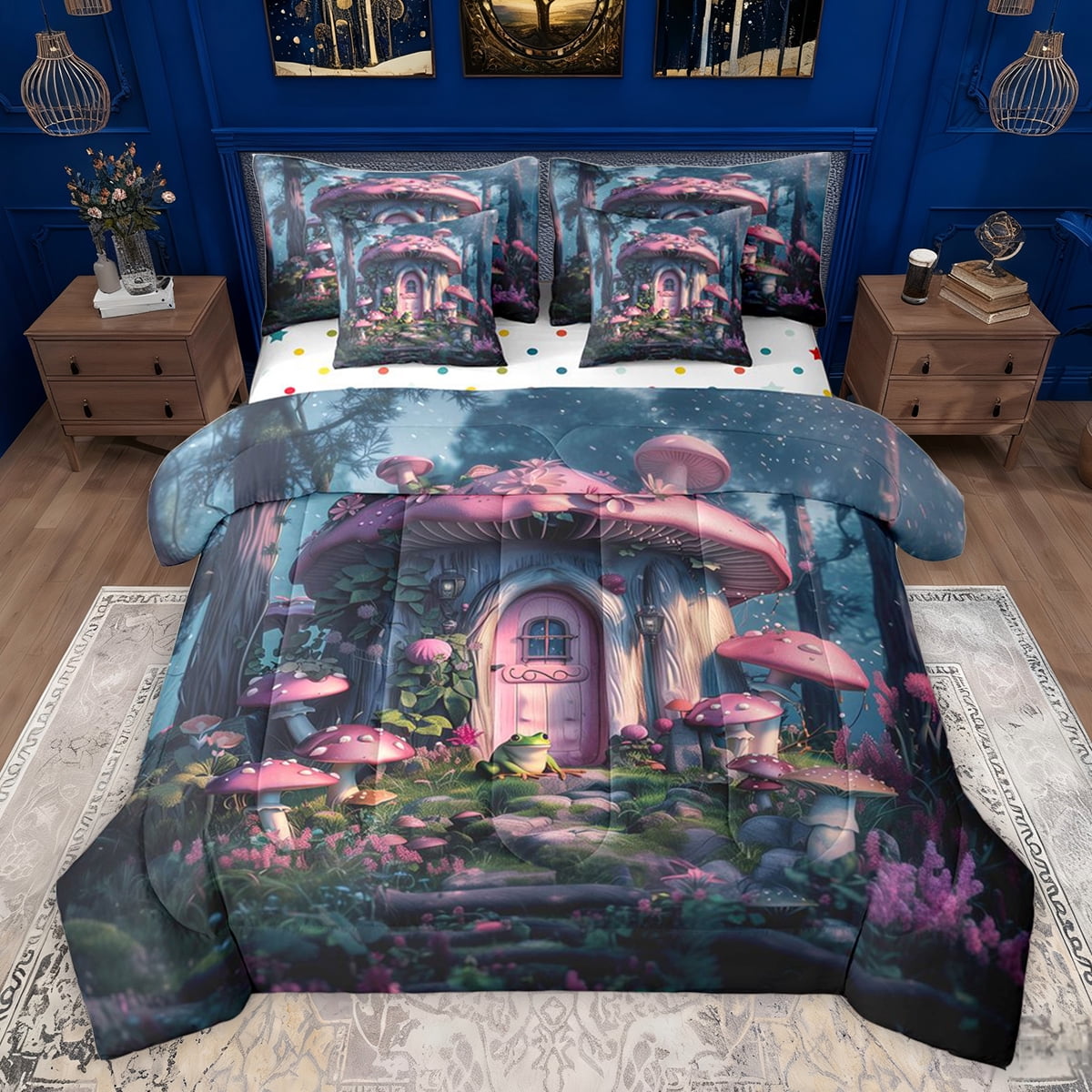 Feelyou Mystic Mushroom House Bedding Comforter Set 7pcs, Dreamy Fairy ...