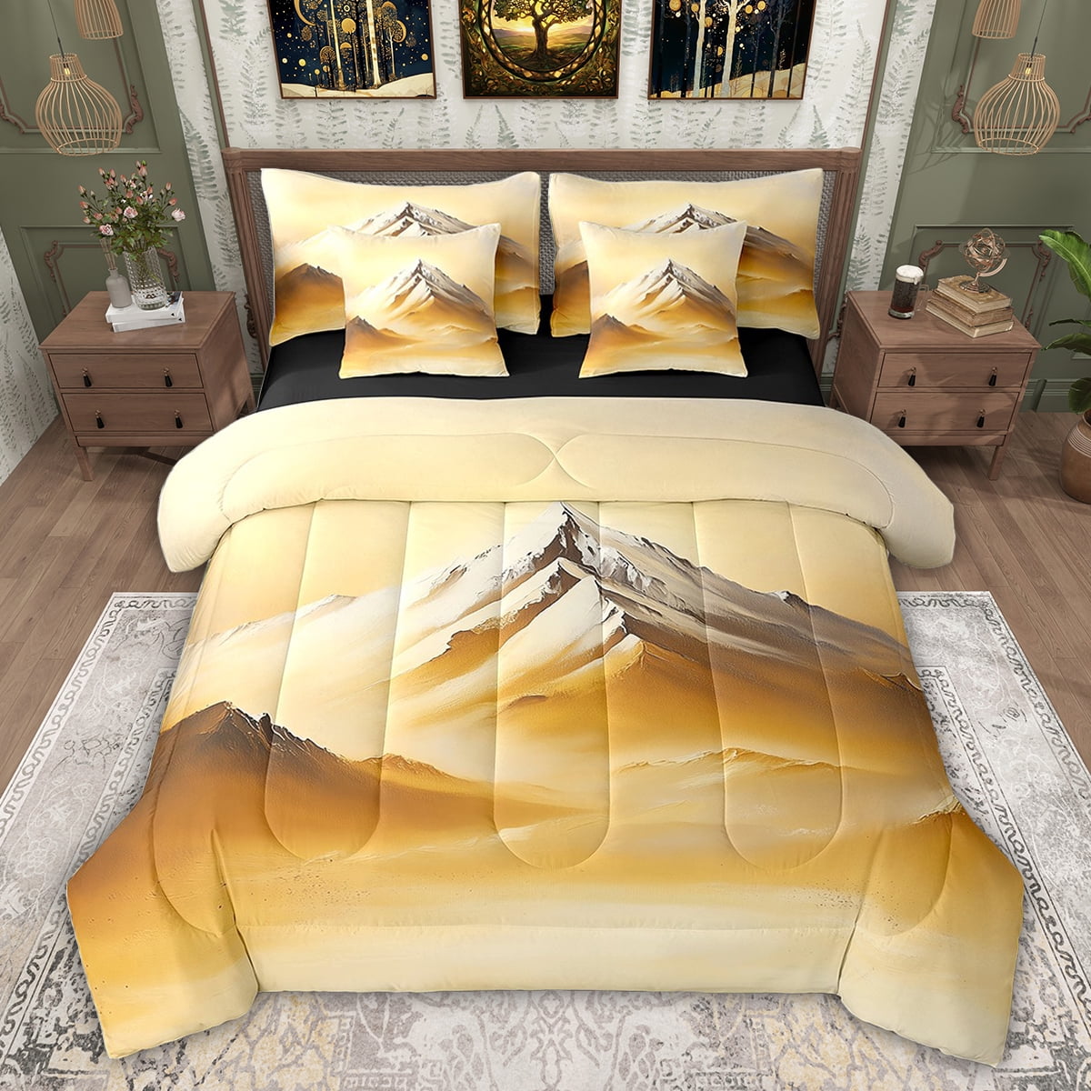 Feelyou Nature Scenery Bedding Comforter Set 7pcs, Western Rustic ...