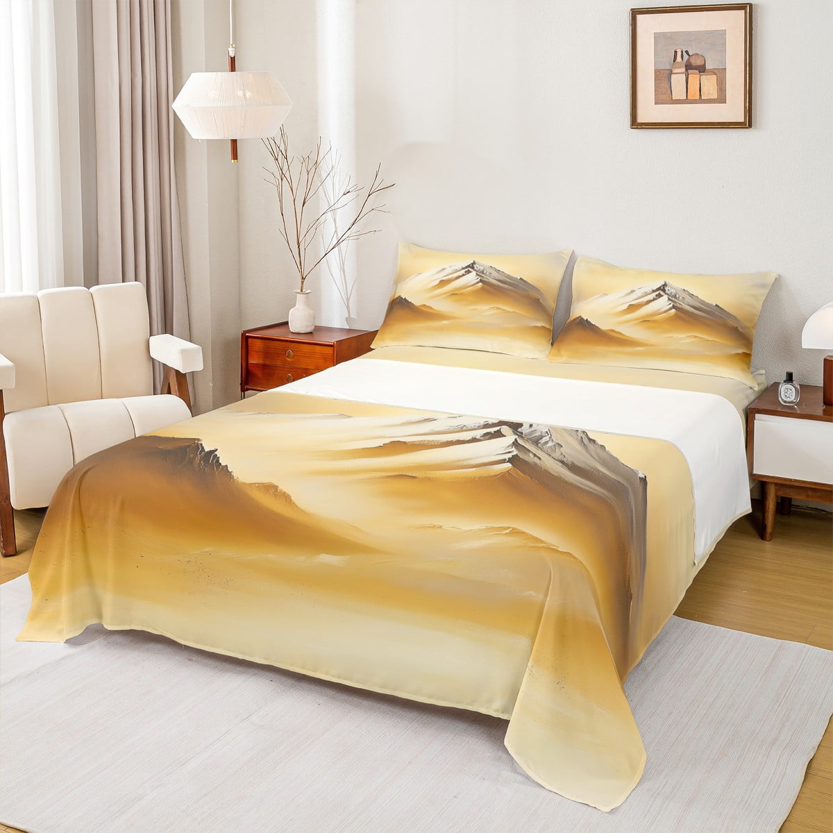 Feelyou Nature Scenery Full Size Sheets, Western Rustic Mountain Bed ...