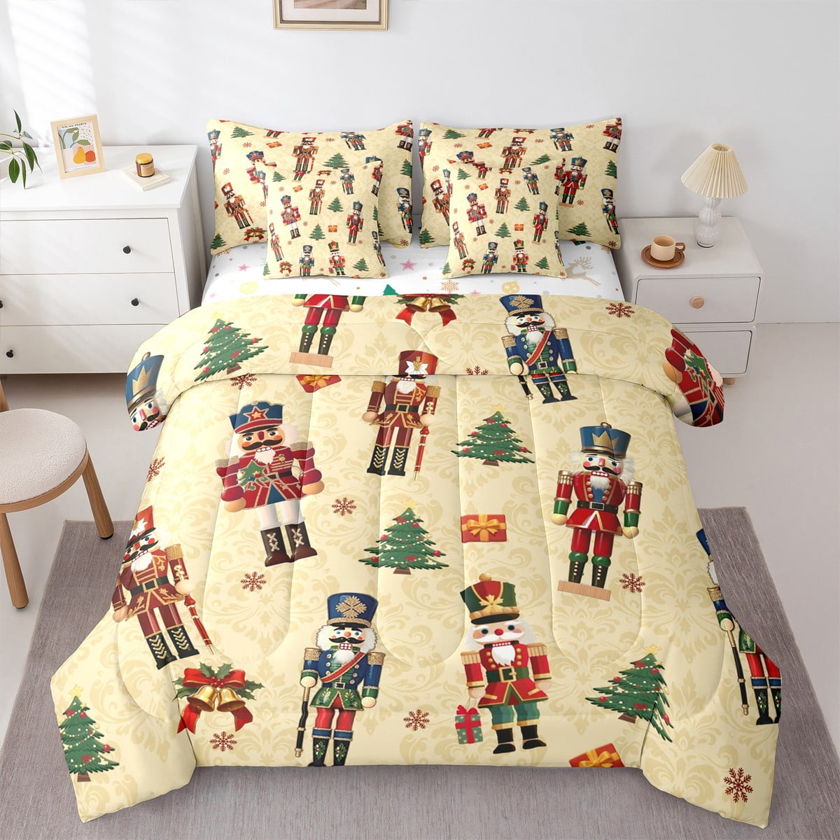 Feelyou Nutcracker Royal Guarder Bedding Comforter Set 7-Piece, Merry ...