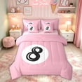 Feelyou Pink Cartoon 8 Ball King Bedding for Kids, Lucky Billiards ...