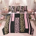 Feelyou Pink Cheetah Print Bedding Comforter Set 7pcs for Women ...