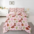 Feelyou Pink Cowgirl Queen Comforter Set, Rustic Guitar Music Bedding ...