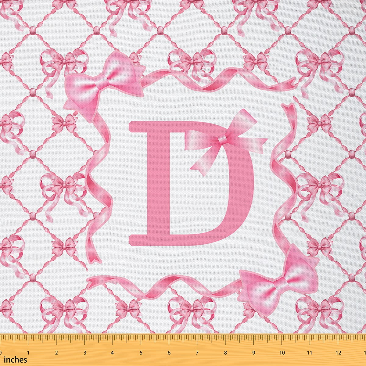 Feelyou Pink Initial Letter Fabric by the Yard 5 Yards for Teen ...