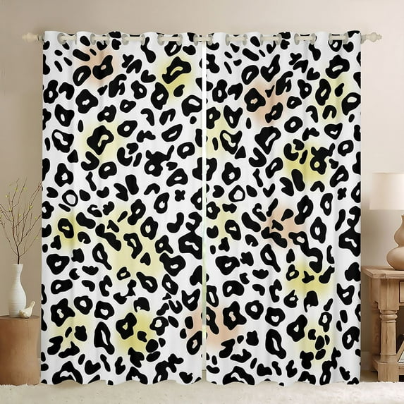 Feelyou Polkadots Curtains Pack of 2 (42x84 Each), Leopard Print ...