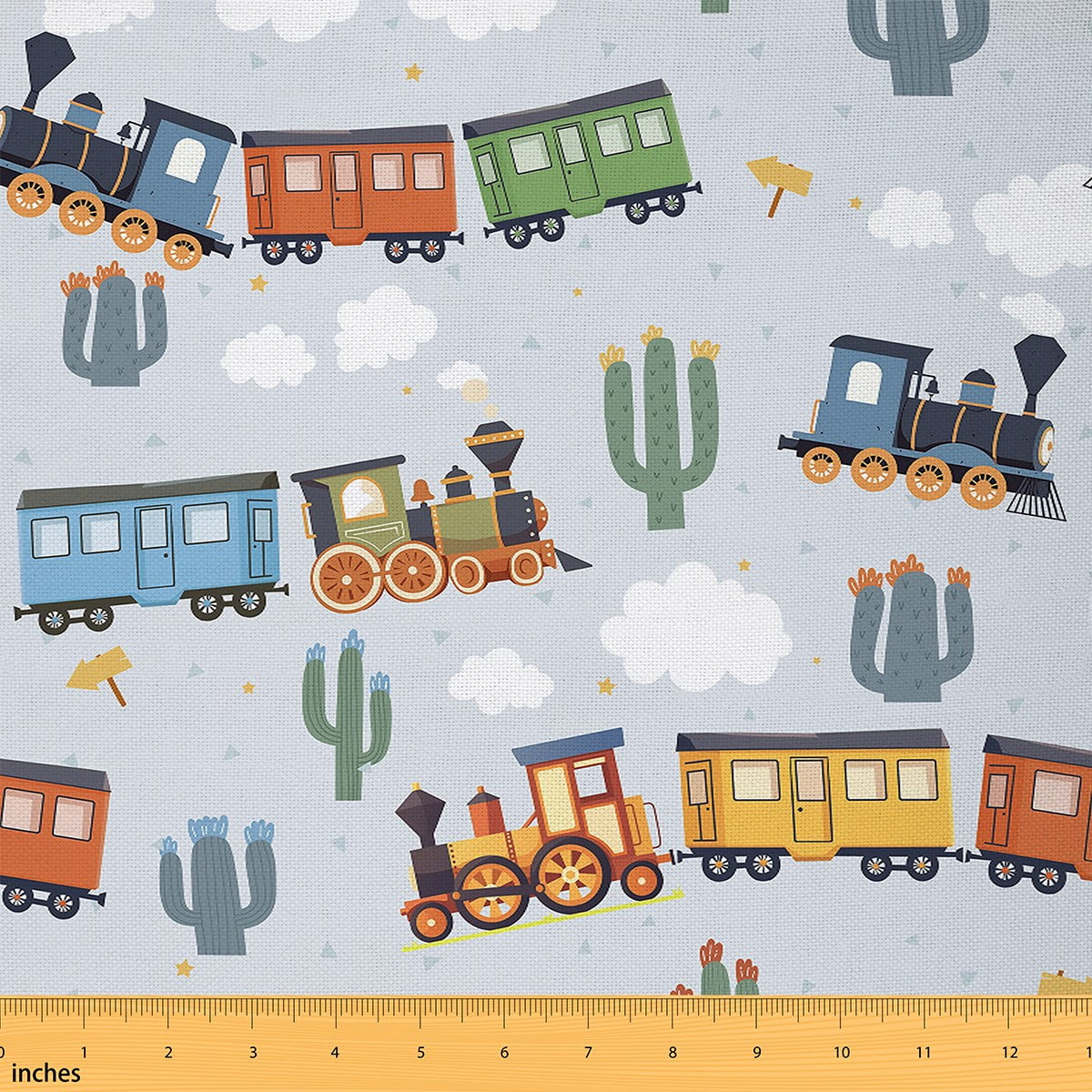 Feelyou Railway Train Teens Fabric by the Yard 5 Yards, Truck ...
