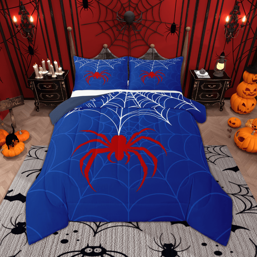 Feelyou Red Spider Print King Size Comforter Sets for Boys, Hippie ...