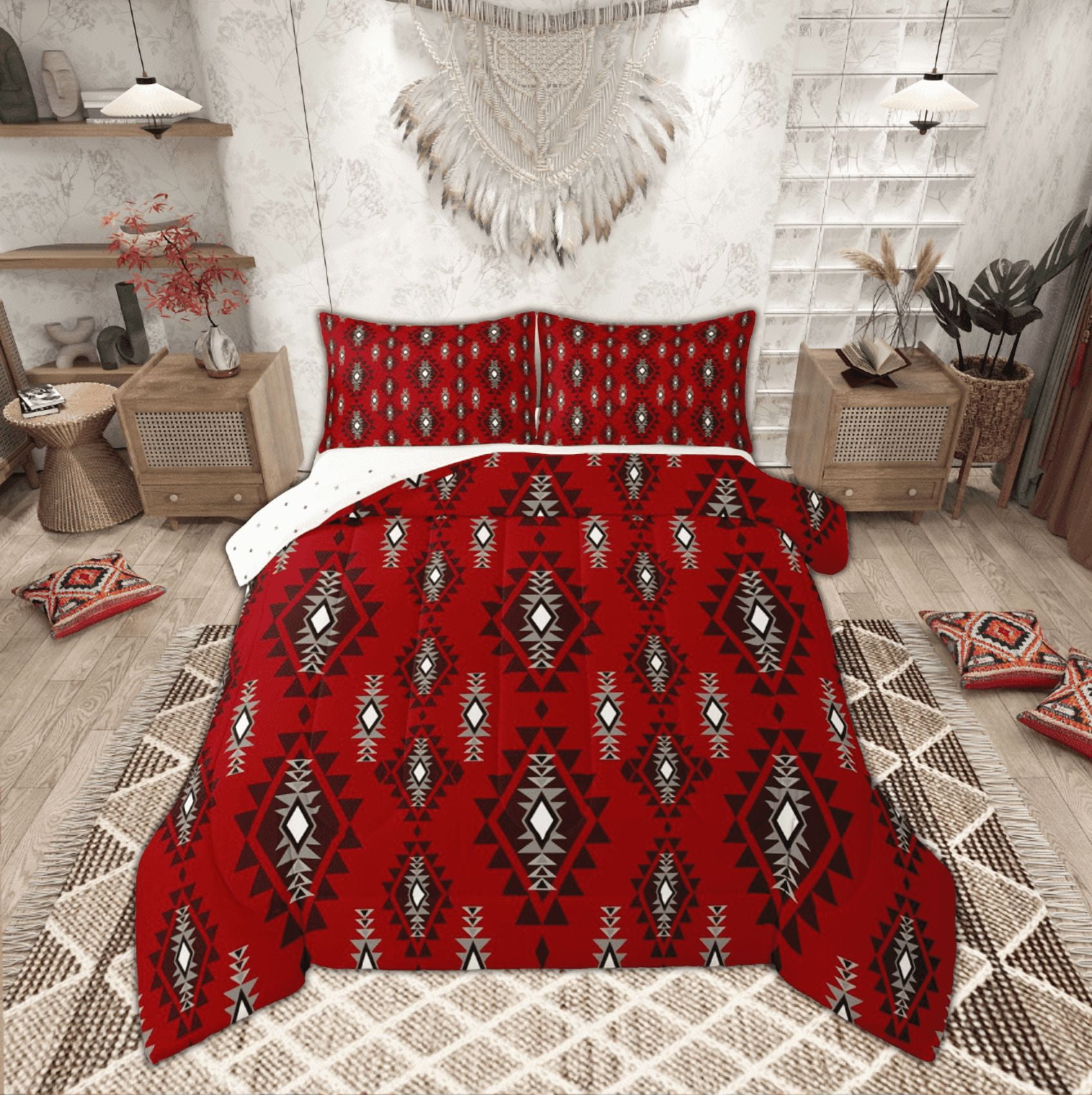 Feelyou Retro Aztec Full Size Comforter Sets for Adult, Western Tribal ...