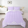 Feelyou Retro Purple Damask Women Queen Comforter Set, Mandala Flower ...