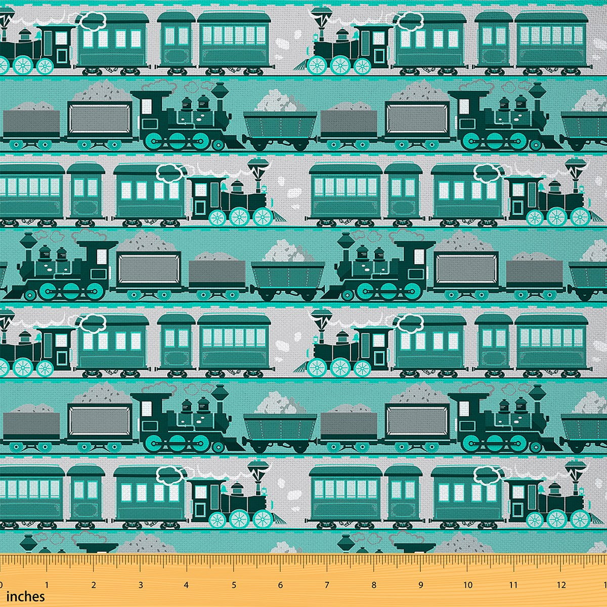 Feelyou Retro Steam Railway Fabric by the Yard 10 Yards, Engine Train ...