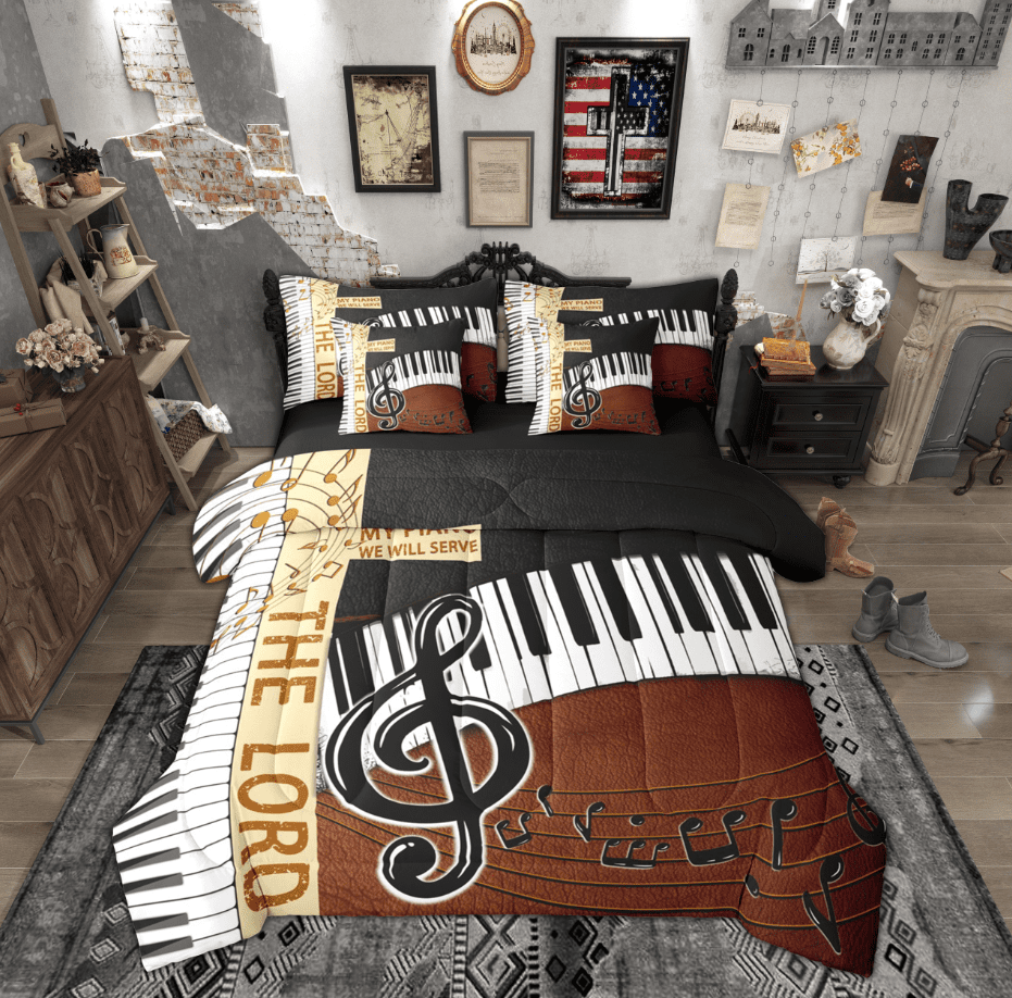 Feelyou Retro Western Piano Bedding Comforter Set 7pcs for Child ...