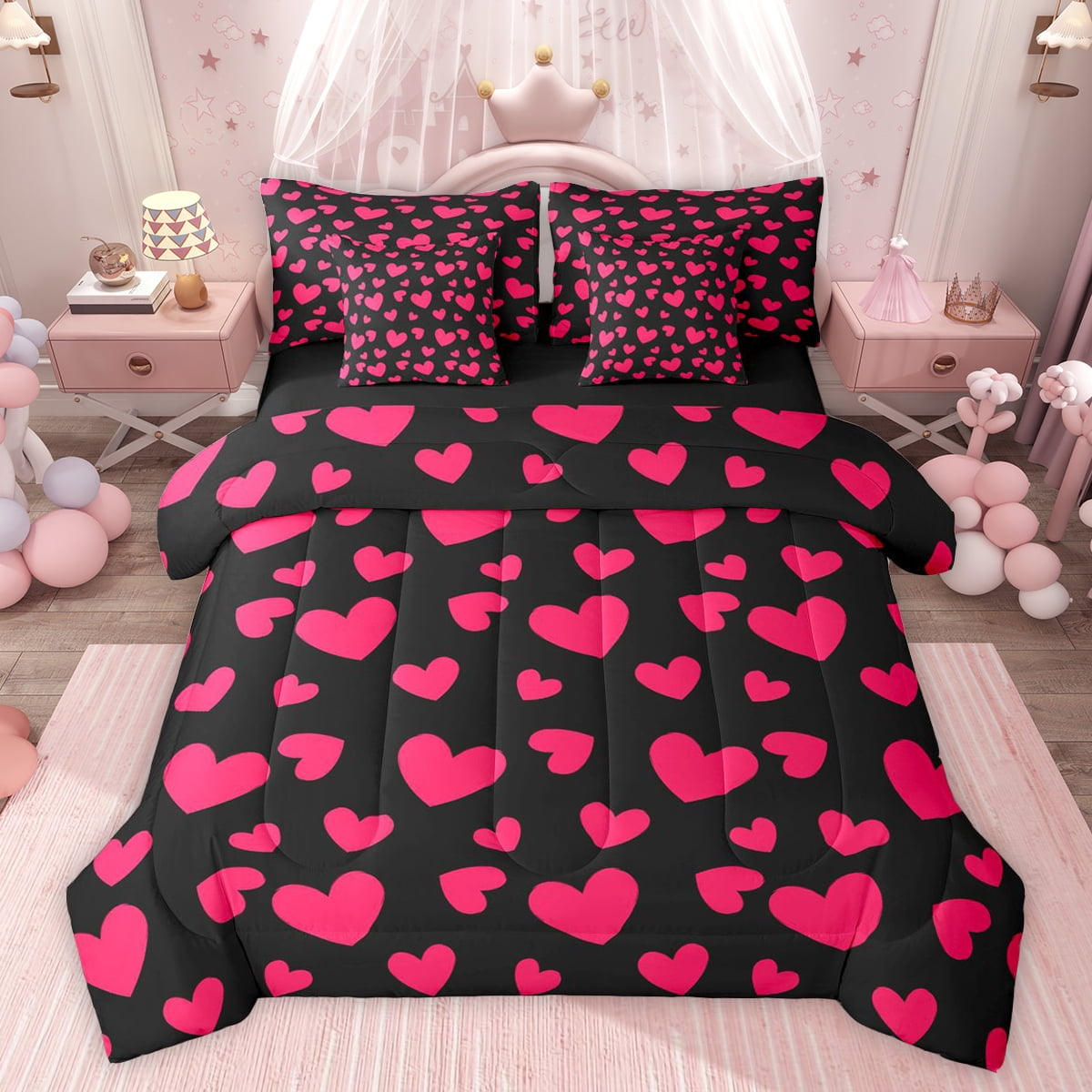 Feelyou Romantic Love Heart Bedding Comforter Set 7pcs for Child ...