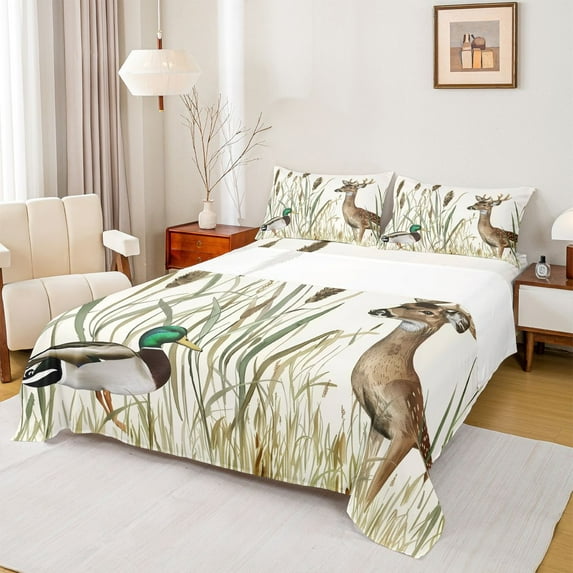 Feelyou Rustic Animal Kids Twin Sheet Sets, Woodland Deer Duck Bedding ...