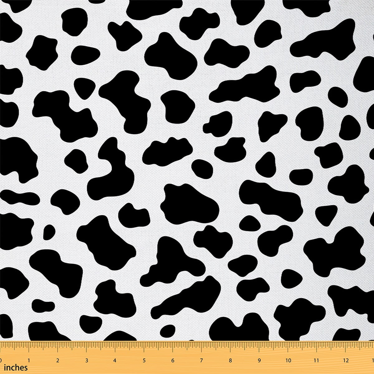 Feelyou Rustic Cow Print Fabric by the Yard 5 Yards, Black White Home ...
