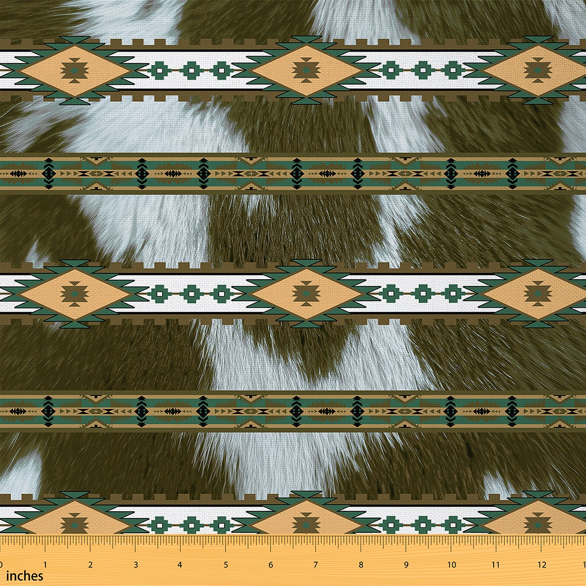 Feelyou Rustic Cow Print Fabric by the Yard 5 Yards, Western Tribal ...