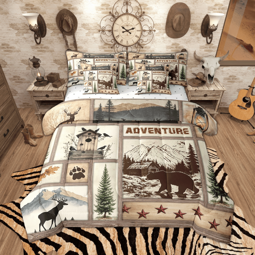 Feelyou Rustic Farmhouse Bedding Comforter Set 7-Piece, Nature ...