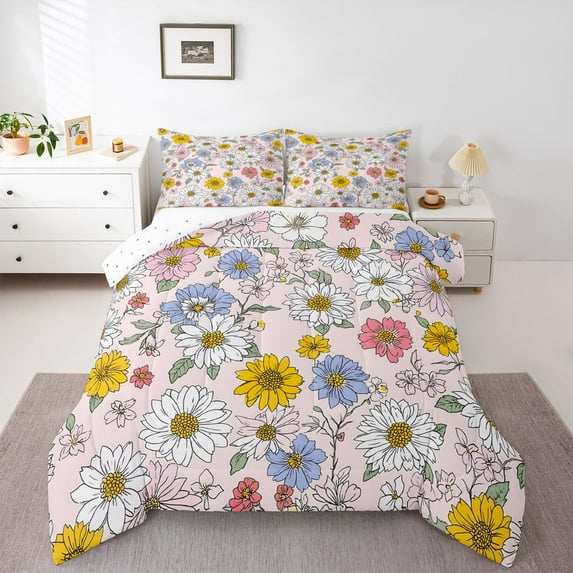 Feelyou Rustic Groovy Flower Full Size Comforter Sets, Mandala Floral ...