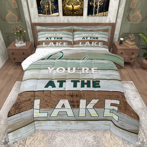 Feelyou Rustic Lake House Bedding Comforter Set, Hunting and Fishing ...