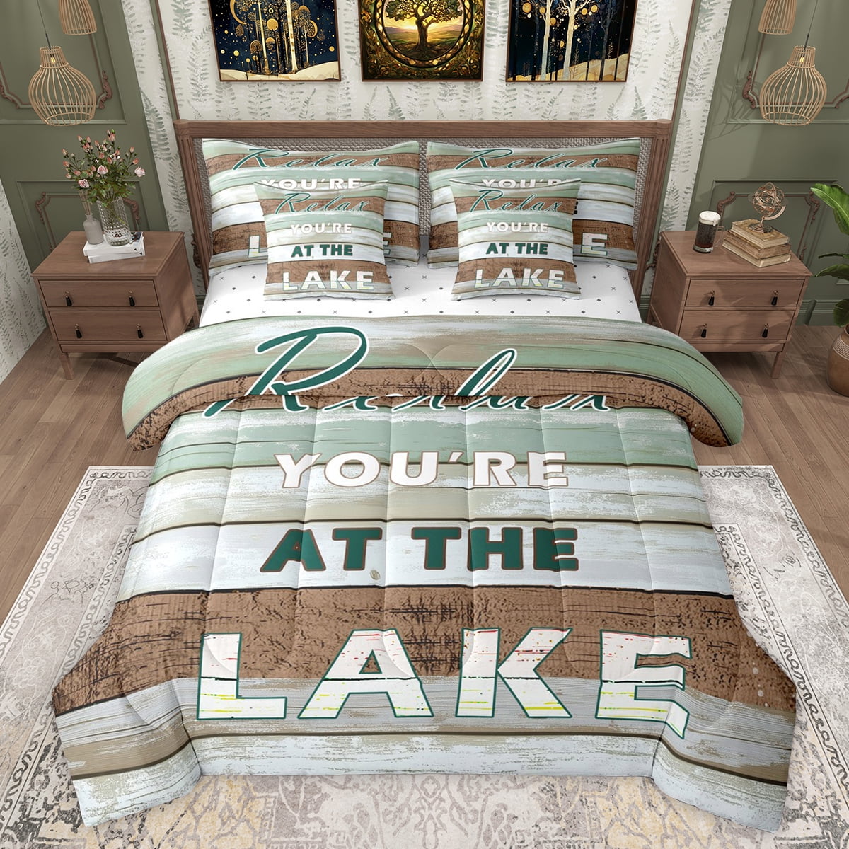 Feelyou Rustic Lake House Twin Bedding Sets 7-Piece, Hunting and ...