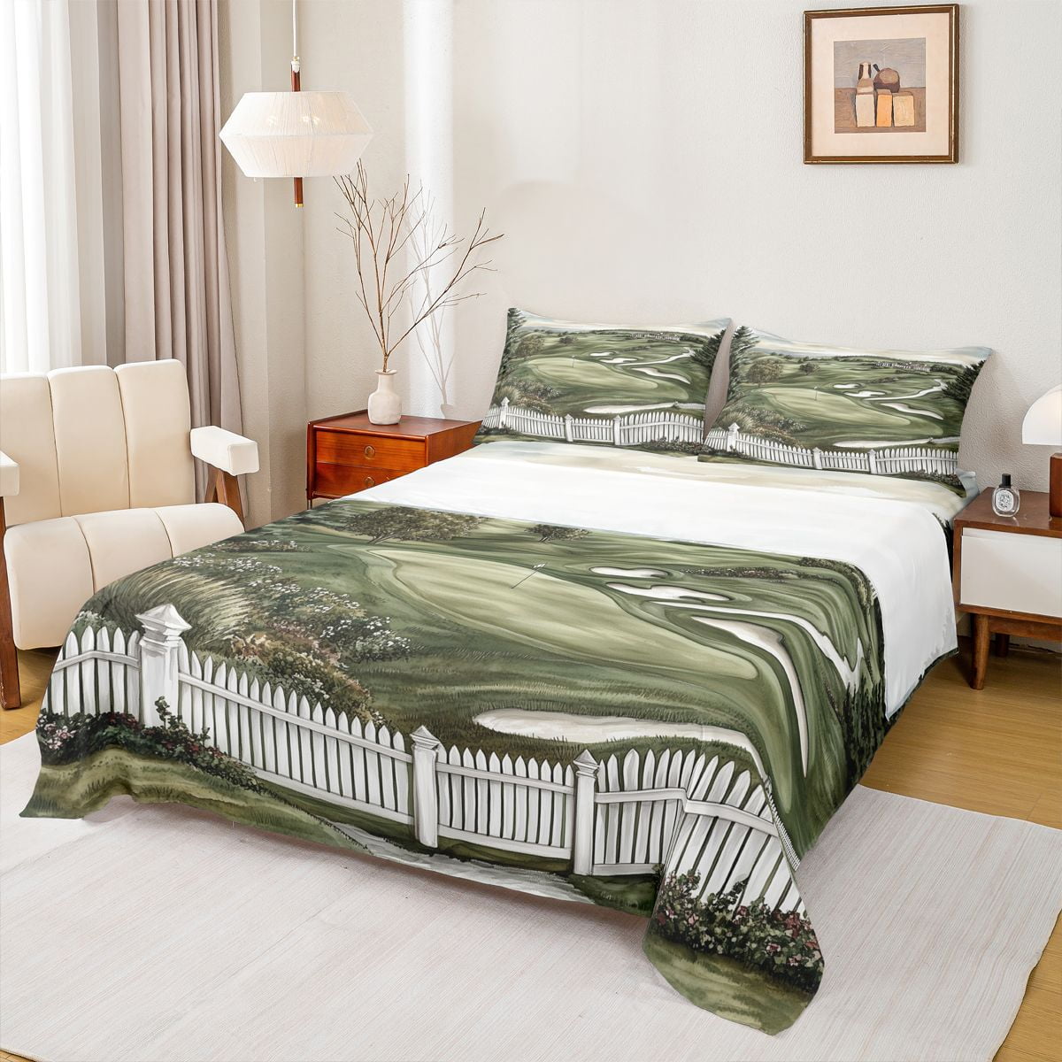 Feelyou Rustic Lodge Cabin Full Size Sheets, Nature Scenery Bed Sheets ...