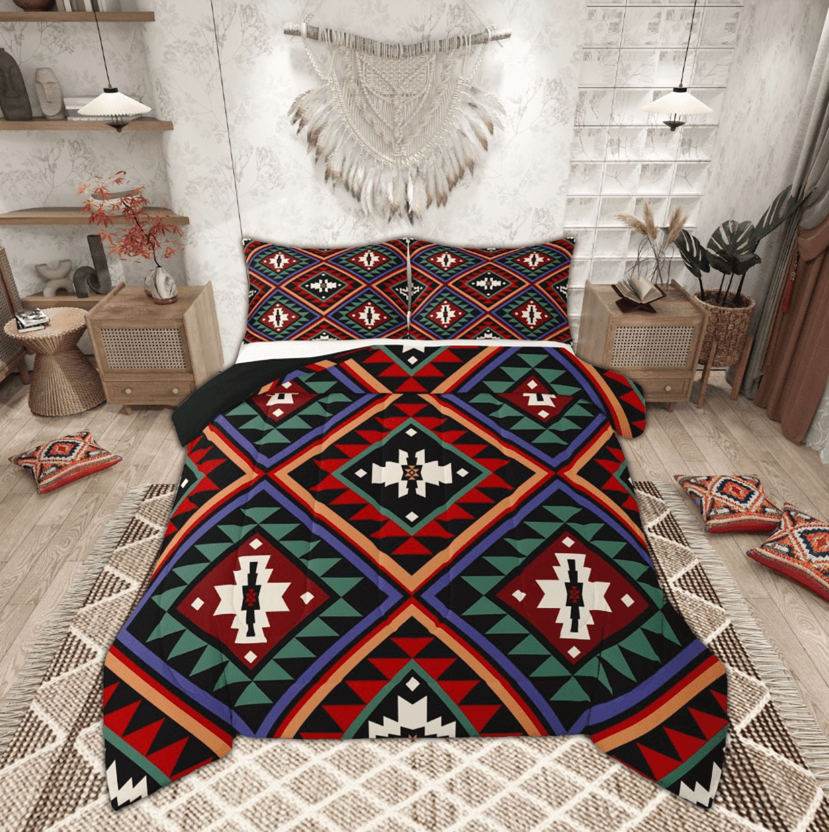 Feelyou Rustic Western Geometric 01, Bohemian Aztec Twin Comforter Sets ...