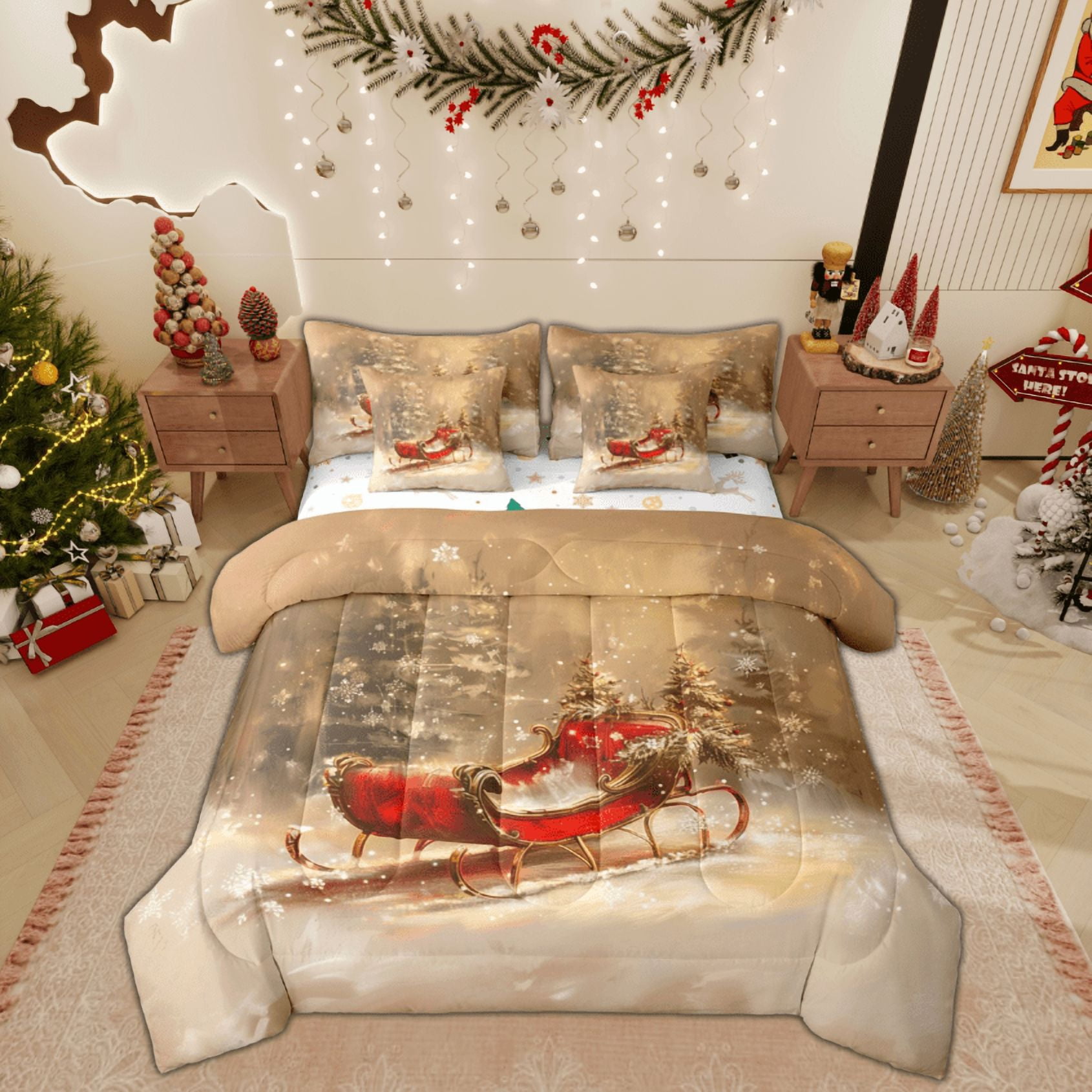 Surprising Christmas Queen Bed Sets Images