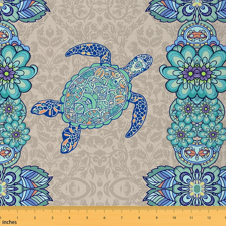turtle print fabric material