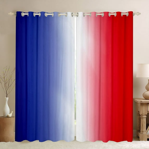 Feelyou Simple Stripe Curtains Pack of 2 (52x84 Each), Abstract Blue ...