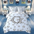 Feelyou Sport Soccer Letter G Full Size Bedding Sets for Kids, Blue ...