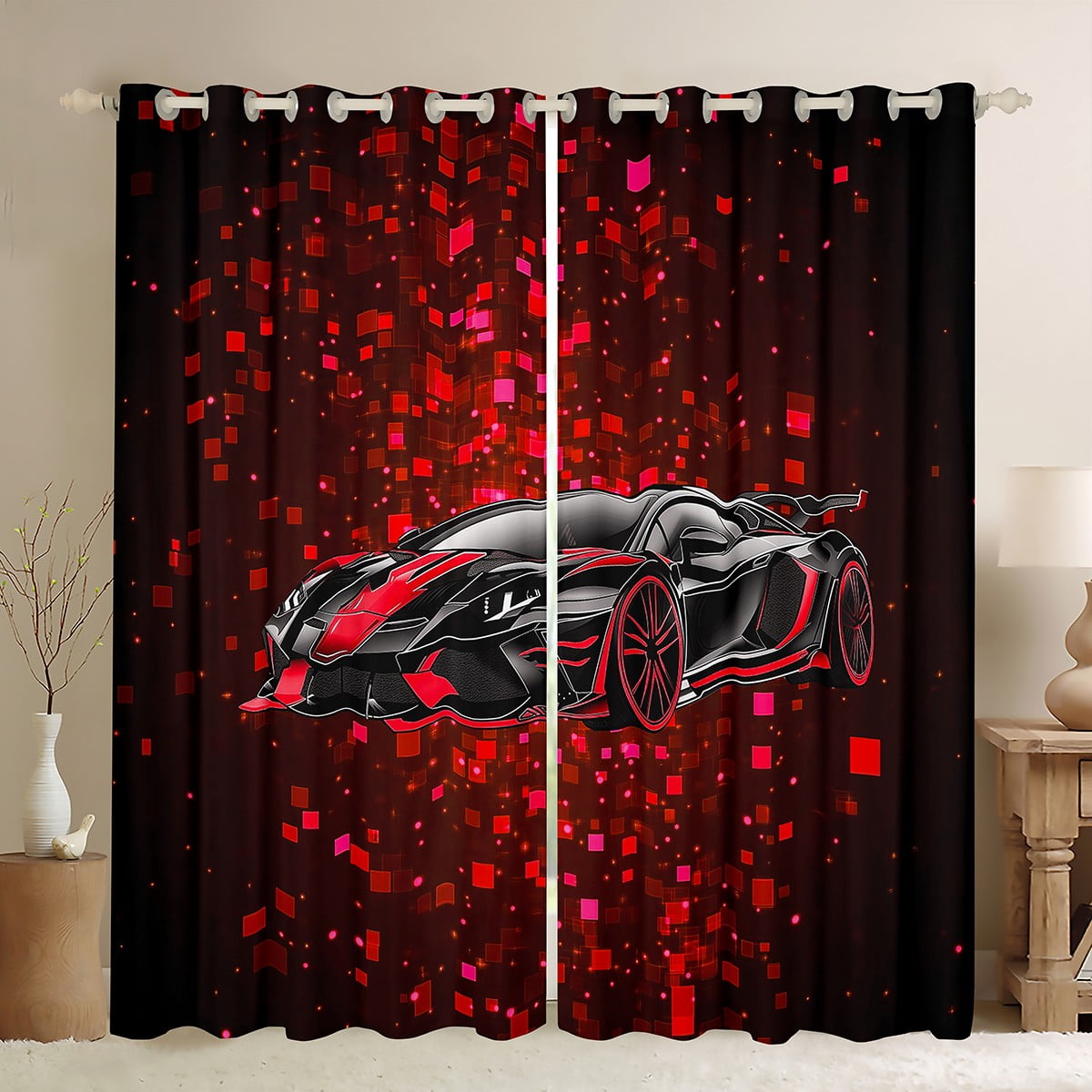 Feelyou Sports Car Lover Blackout Curtains Set of 2 (52x84 Each) for ...