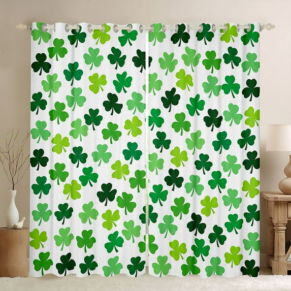 Feelyou Spring Leaf Black Out Curtains, St. Patrick's Day Curtains Pack ...