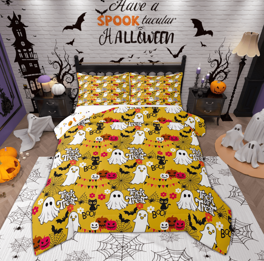 Feelyou Sugar Halloween Ghost Full Size Comforter Sets for Child, Funny ...