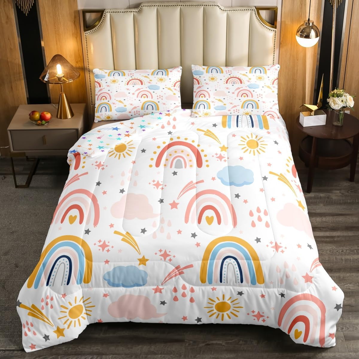 Feelyou Sun Moon Kids Comforter Set Stars Space Psychedelic Comforter ...