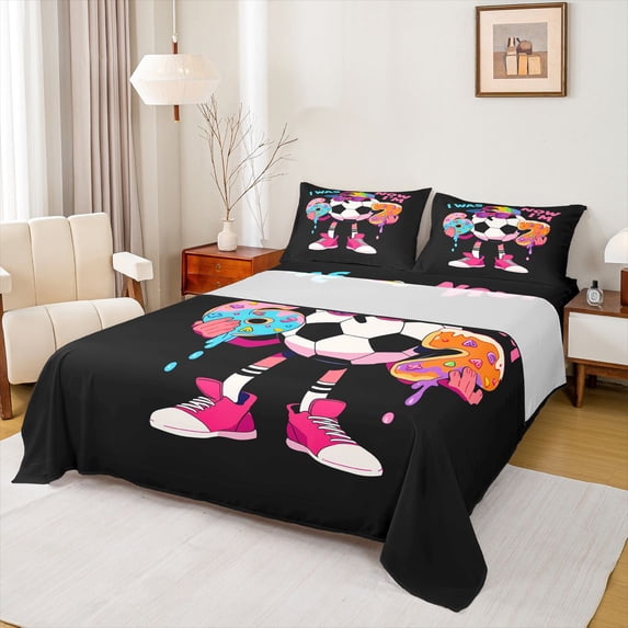 Feelyou Sweet Football Ice Cream Queen Sheets for Kids, 7th Birthday ...