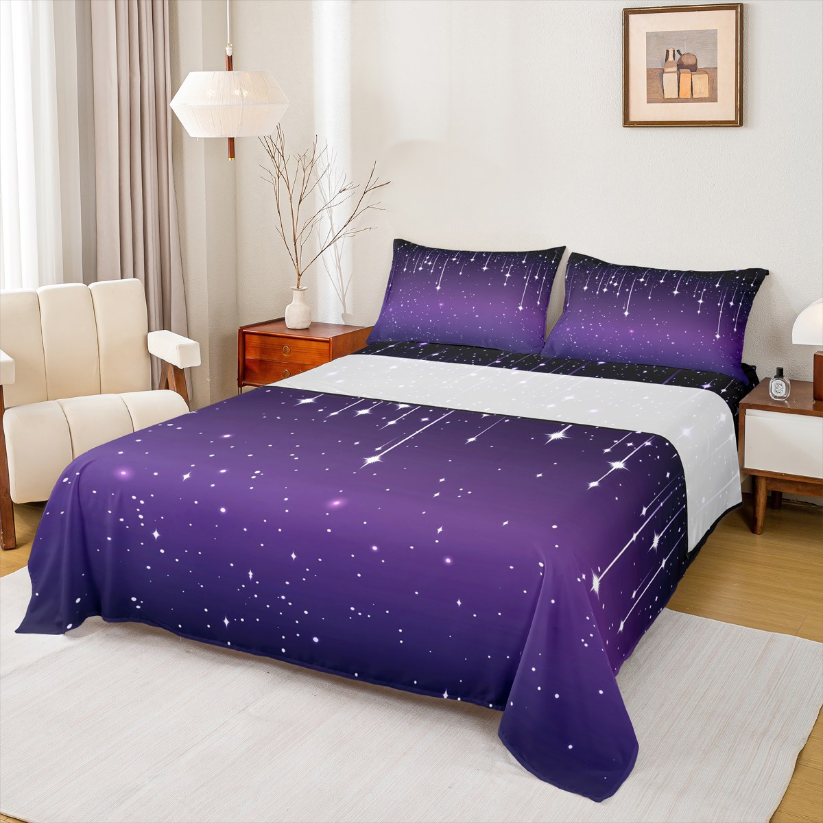 Feelyou Teens Glitter Galaxy Twin Sheet Sets, Dreamy Mystic Stars Twin ...