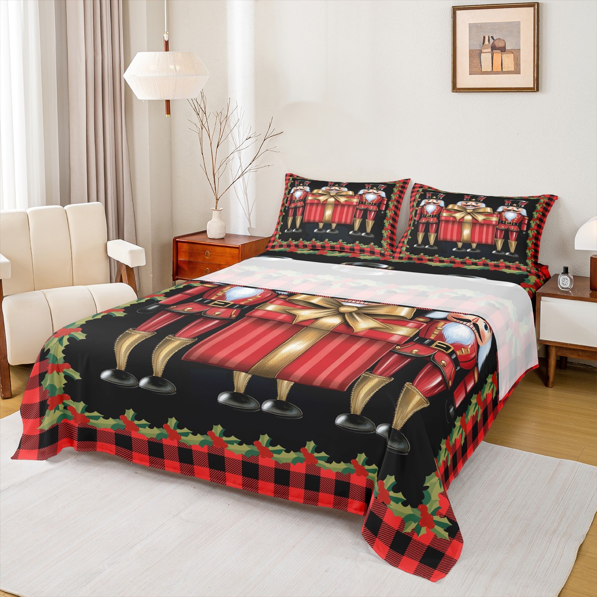 Feelyou Teens Kawaii Nutcracker Full Size Sheets, Christmas Festival ...