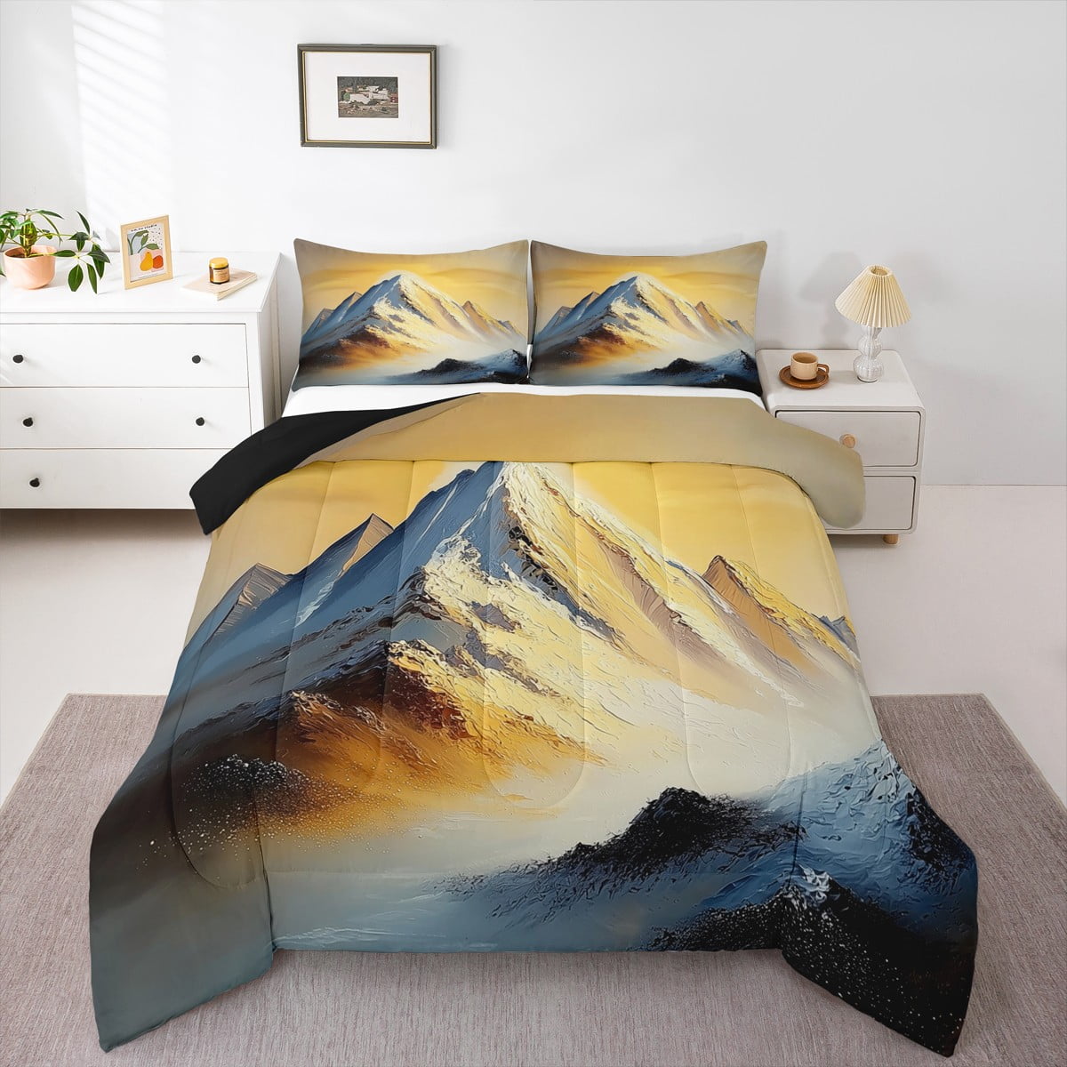 Feelyou Teens Mountain Bedding Comforter Set, Rustic Farmhouse Scenery ...