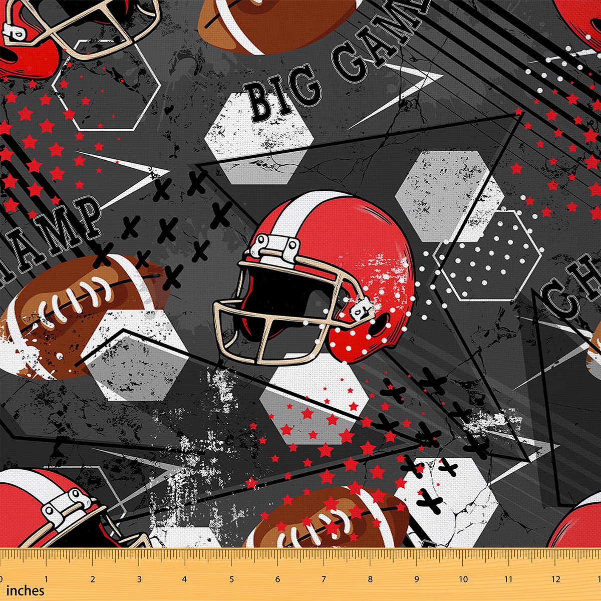 Feelyou Teens Rugby Fabric by the Yard 1 Yard, Modern Football Game ...