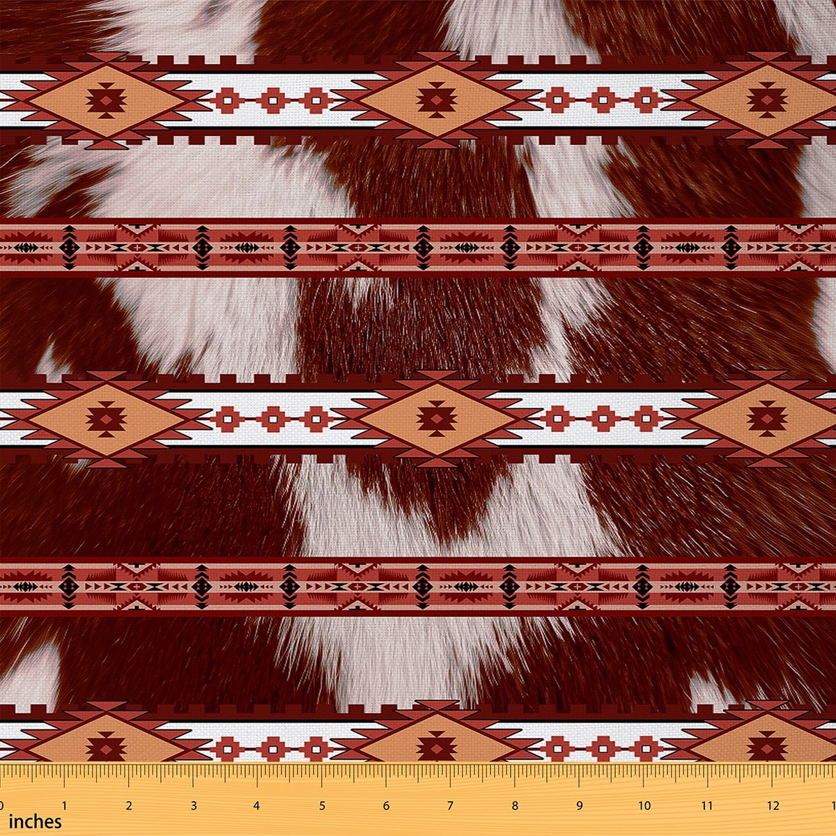 Feelyou Tomato Aztec Fabric by the Yard 2 Yards, Tribal Geometry Home ...
