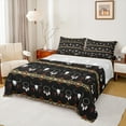 Feelyou Tribal Sheep Skeleton Queen Sheet Sets, Black Bohemian Aztec ...