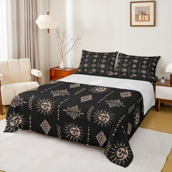 Feelyou Tribal Sun Moon Twin Sheet Sets, Bohemian Western Aztec Bedding ...