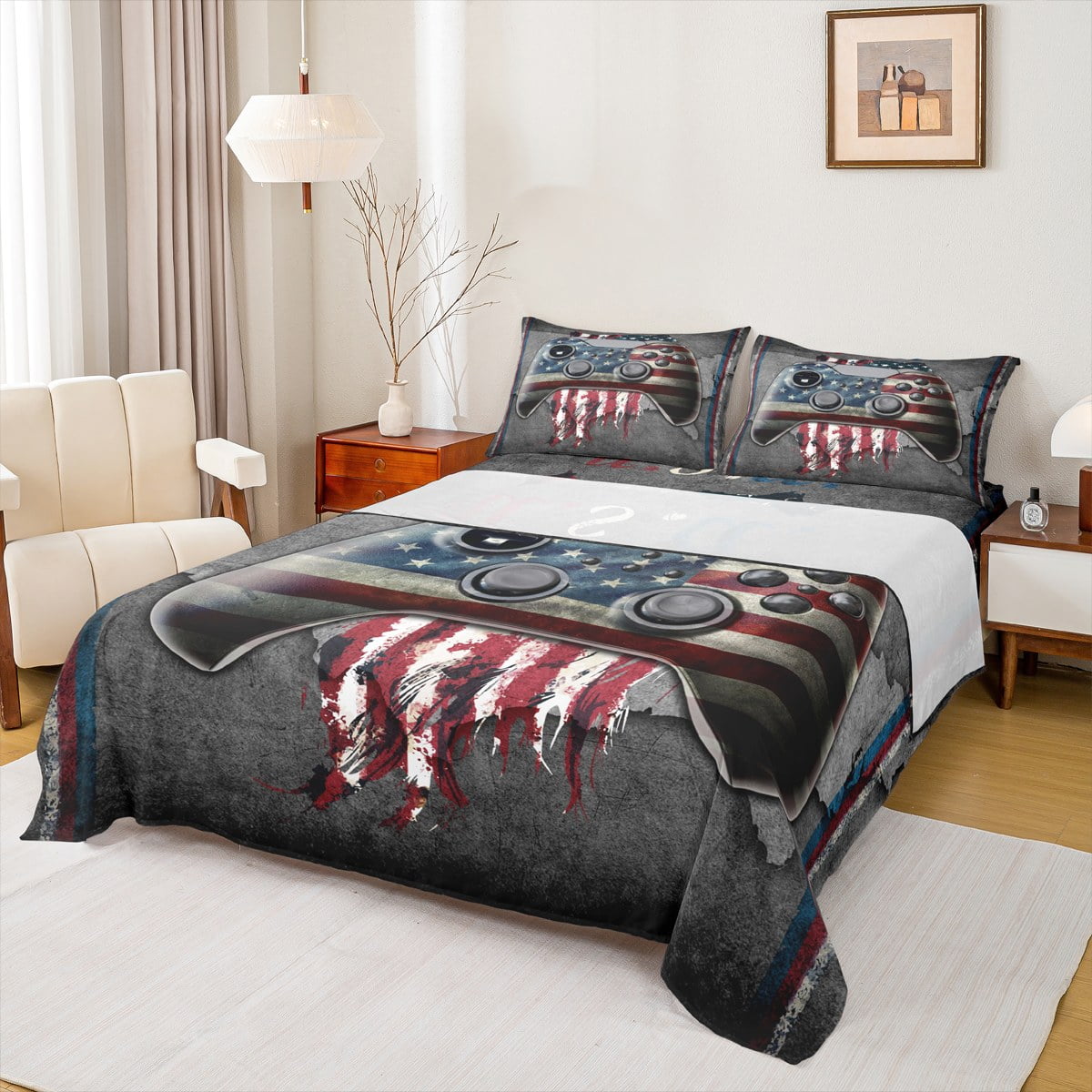 Feelyou Video Game Console Full Size Sheets for Boy, Retro American ...