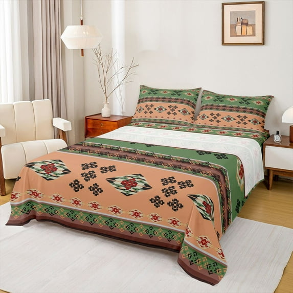 Feelyou Western Aztec Adult Bed Sheets, Tribal Abstract King Sheets, 4 ...
