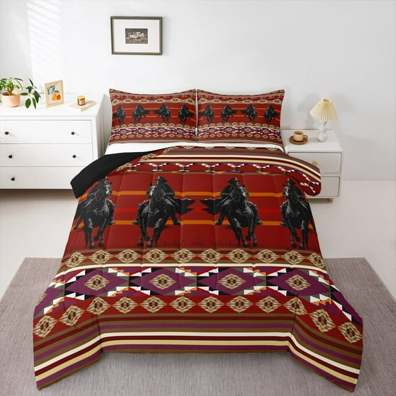 Feelyou Western Boho Aztec Full Size Comforter Sets, Cowgirl Cowboy ...