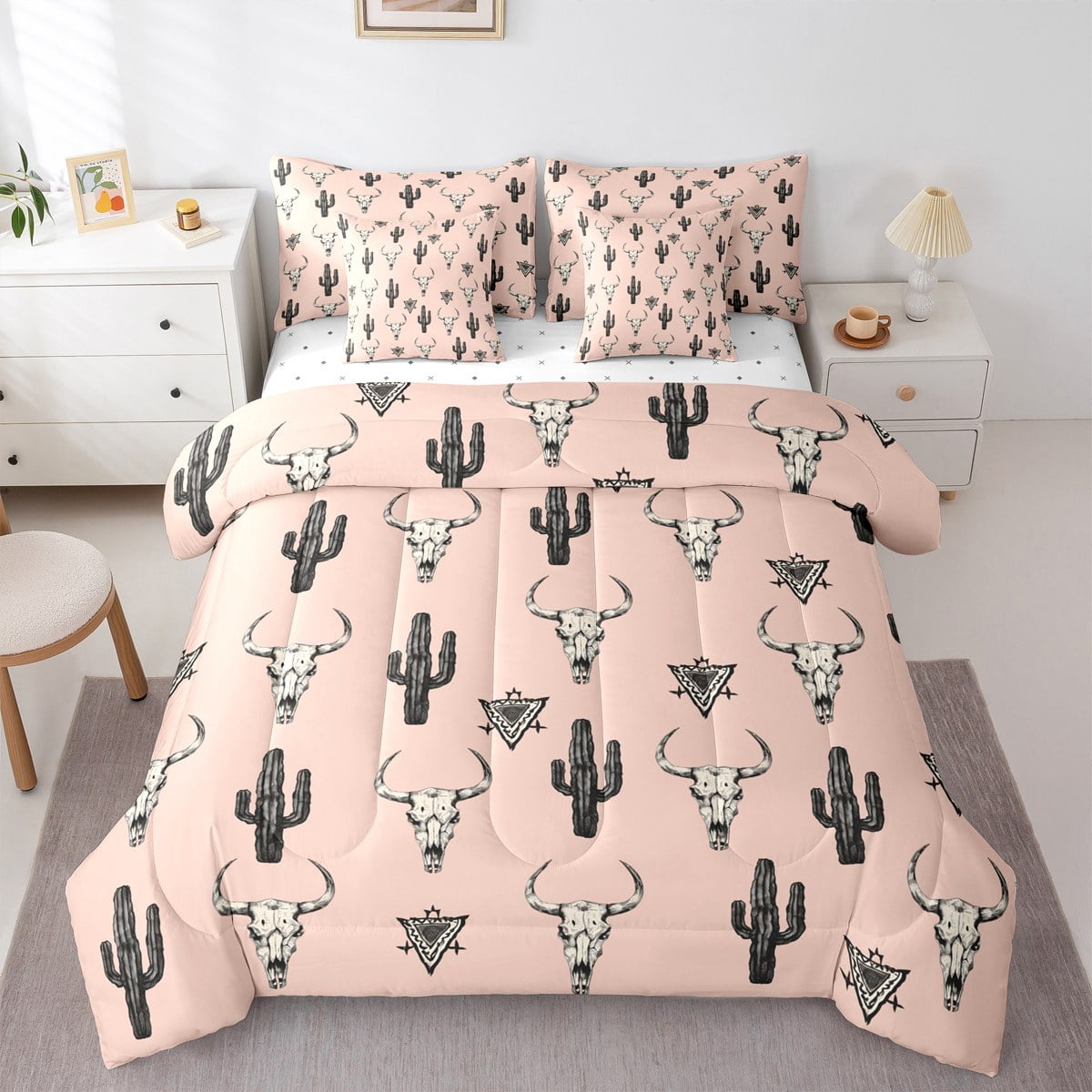 Feelyou Western Cactus Plant Bedding Comforter Set 7 Pieces for Kids ...