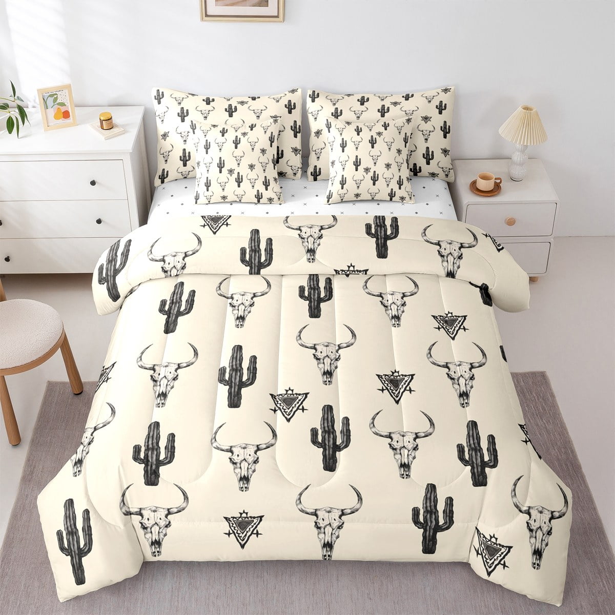 Feelyou Western Cactus Plant Bedding Comforter Set 7 Pieces for Kids ...